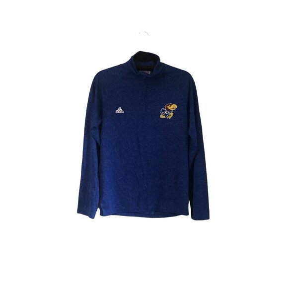 adidas | Sweaters | Adidas Ku Kansas University Jayhawks 4 Zip Pullover ...